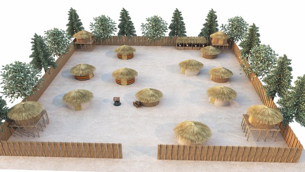 Village Thatched Clay Huts 3D model - TurboSquid 1782515