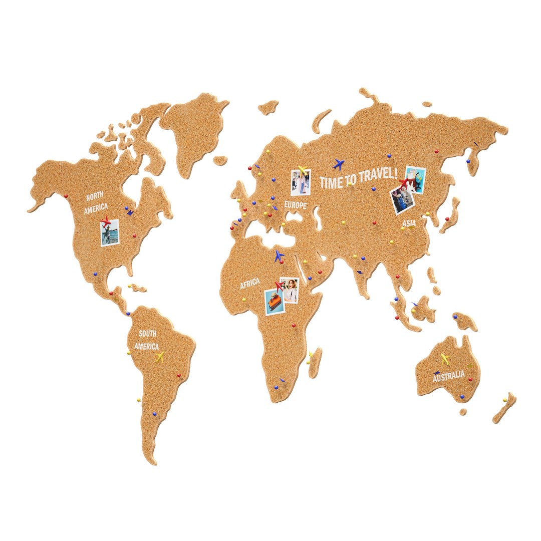 Cork World Map 3D - TurboSquid 2330711