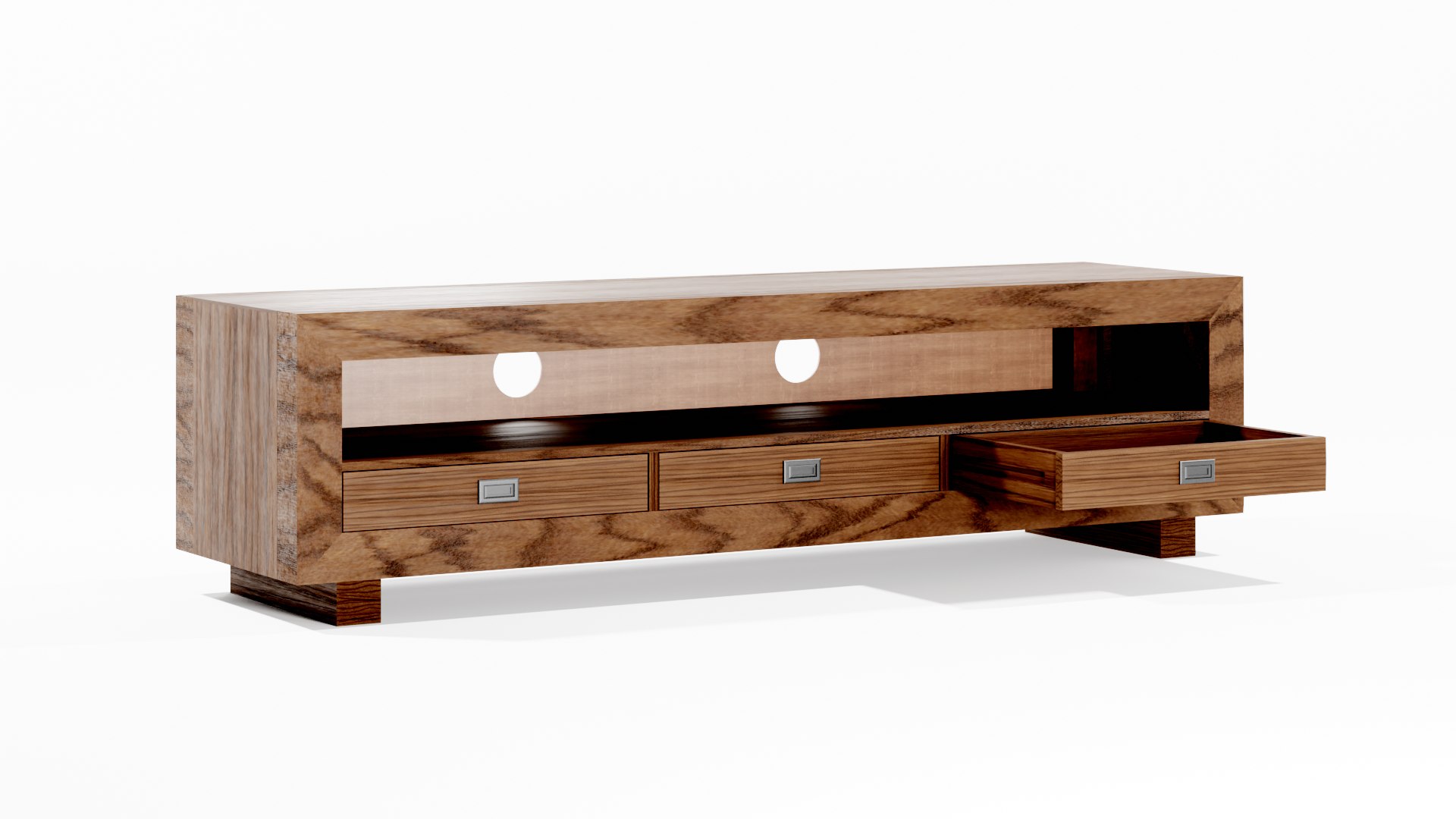 Modern walnut entertainment unit - TV unit model - TurboSquid 1963064