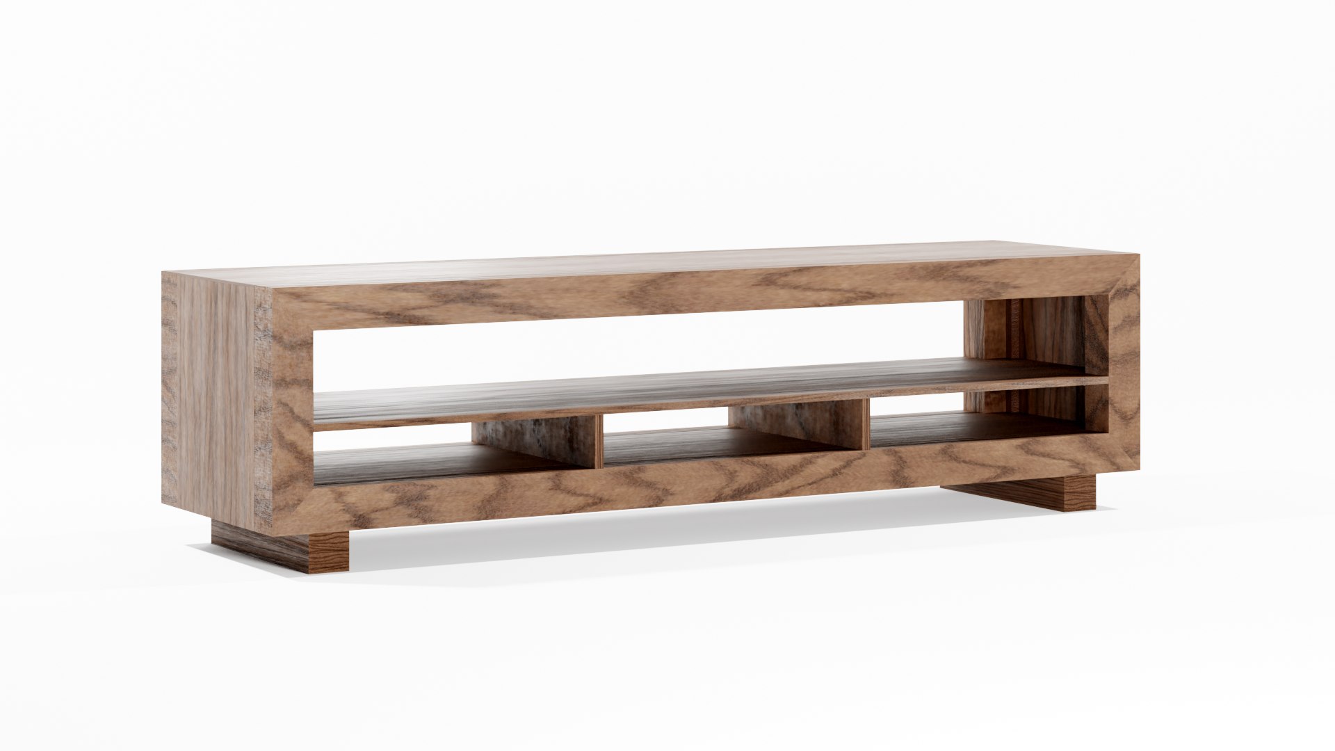 Modern walnut entertainment unit - TV unit model - TurboSquid 1963064