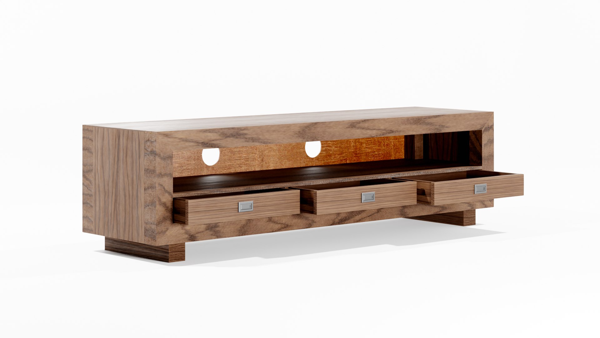 Modern walnut entertainment unit - TV unit model - TurboSquid 1963064