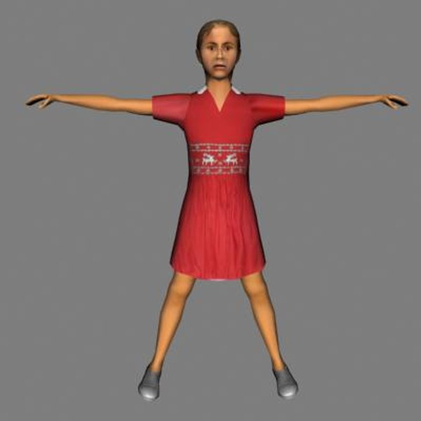 3d human female child model