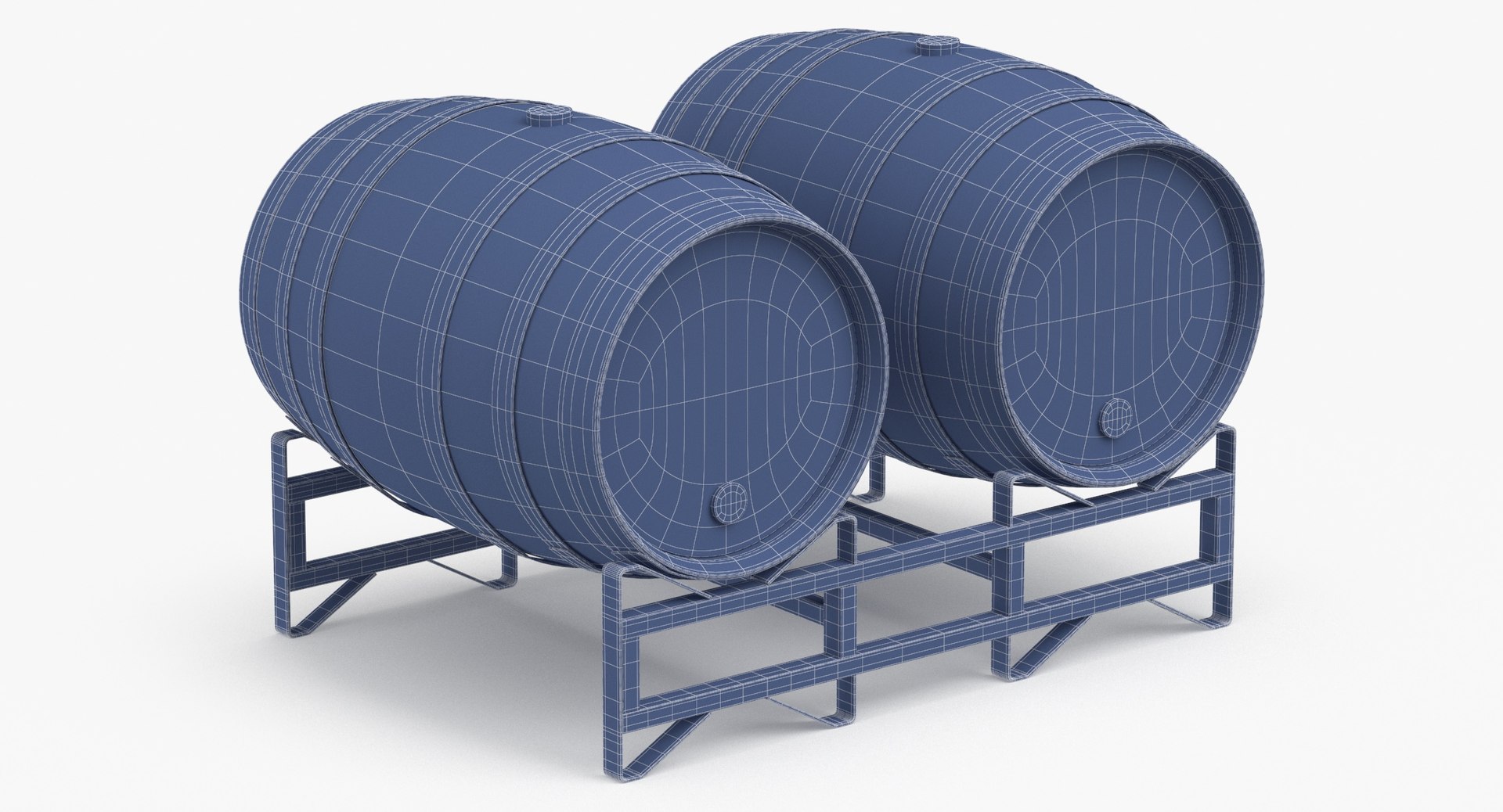 Barrel Wood Rack and Stacked 3D - TurboSquid 1952791