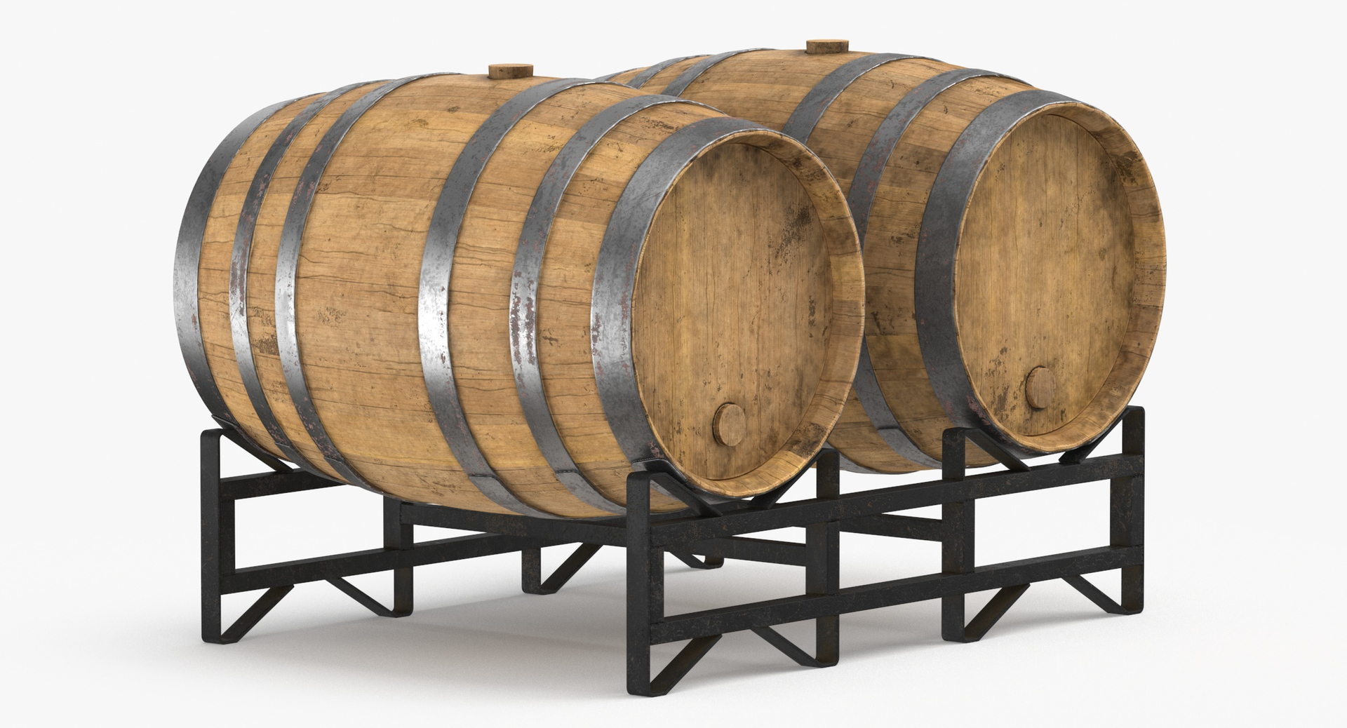 Barrel Wood Rack And Stacked 3D - TurboSquid 1952791