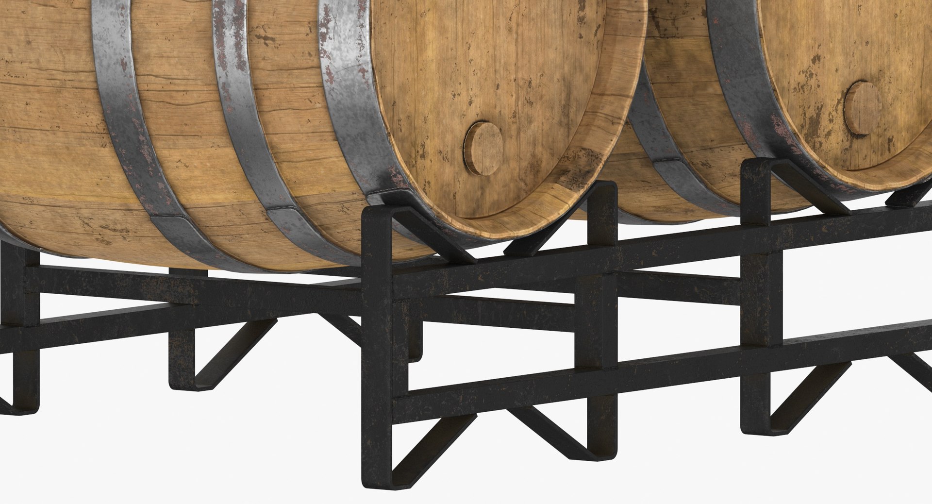 Barrel Wood Rack and Stacked 3D - TurboSquid 1952791