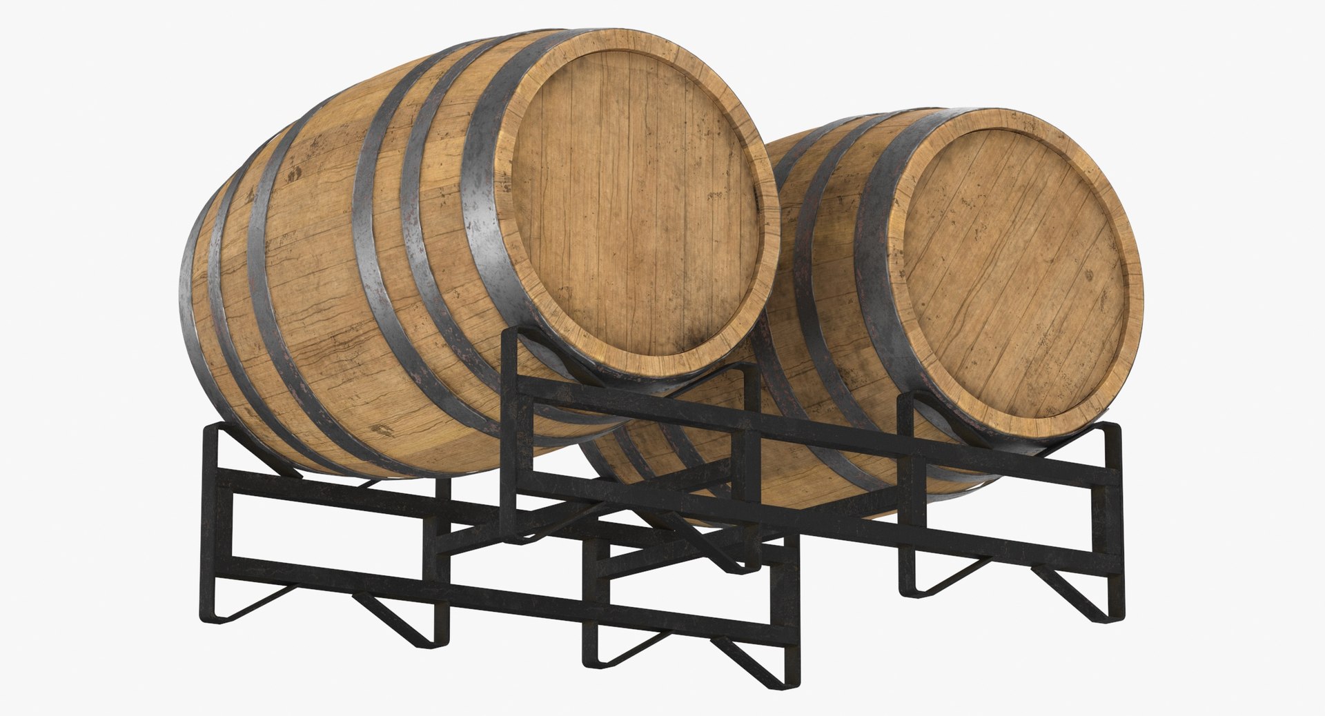 Barrel Wood Rack and Stacked 3D - TurboSquid 1952791