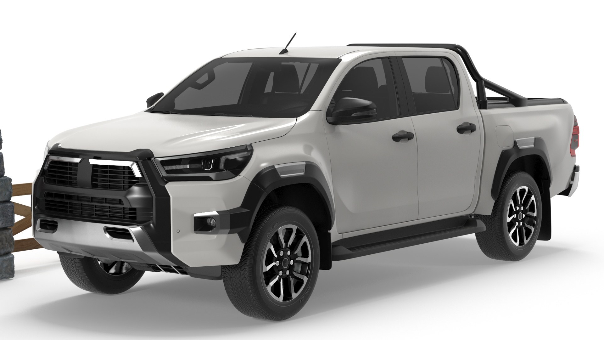 Stone Gateway Monument And Pickup Truck 3D Model - TurboSquid 2289478