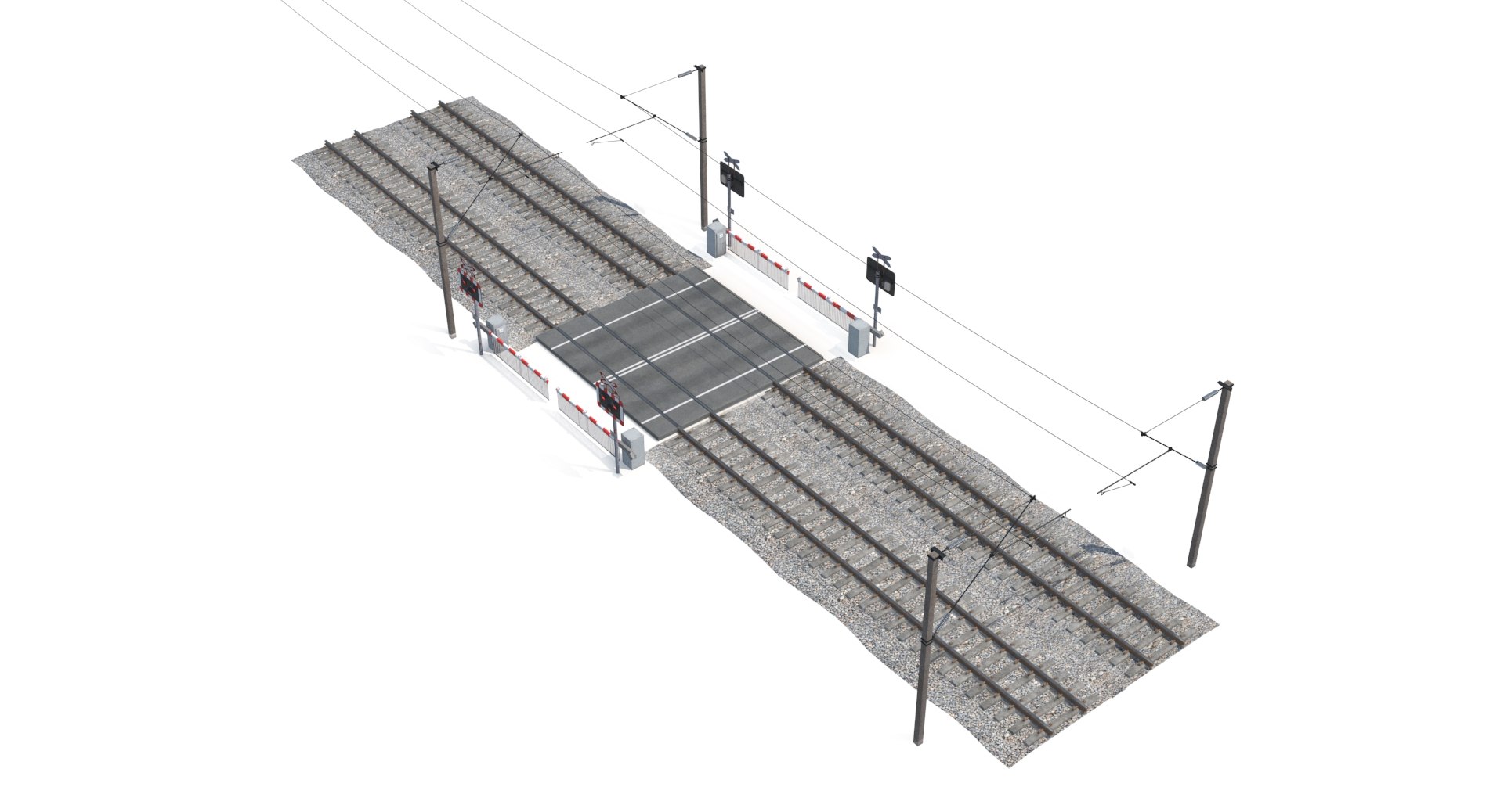 Railroad Track 3D Model - TurboSquid 1421634
