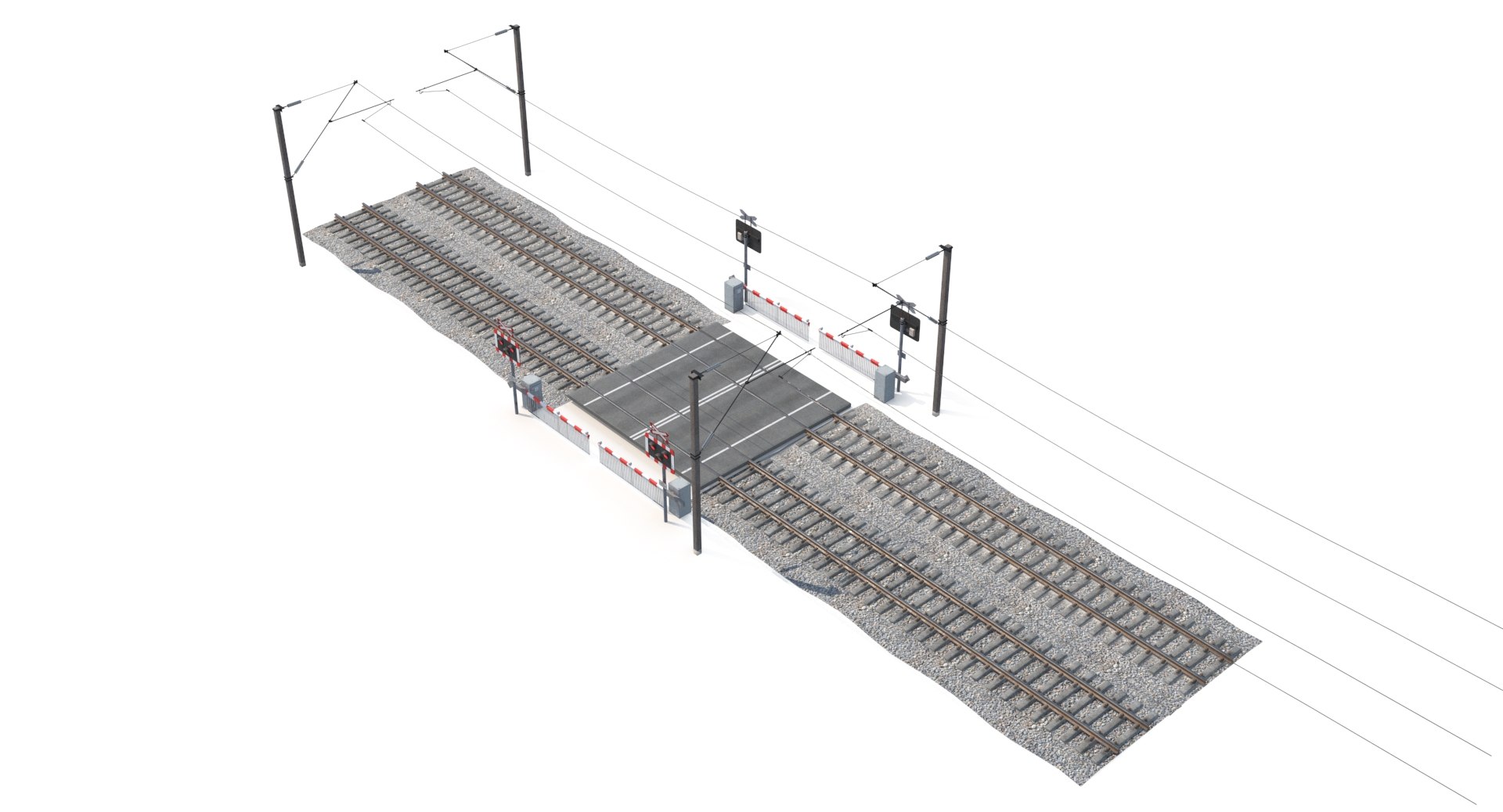 Railroad Track 3D Model - TurboSquid 1421634