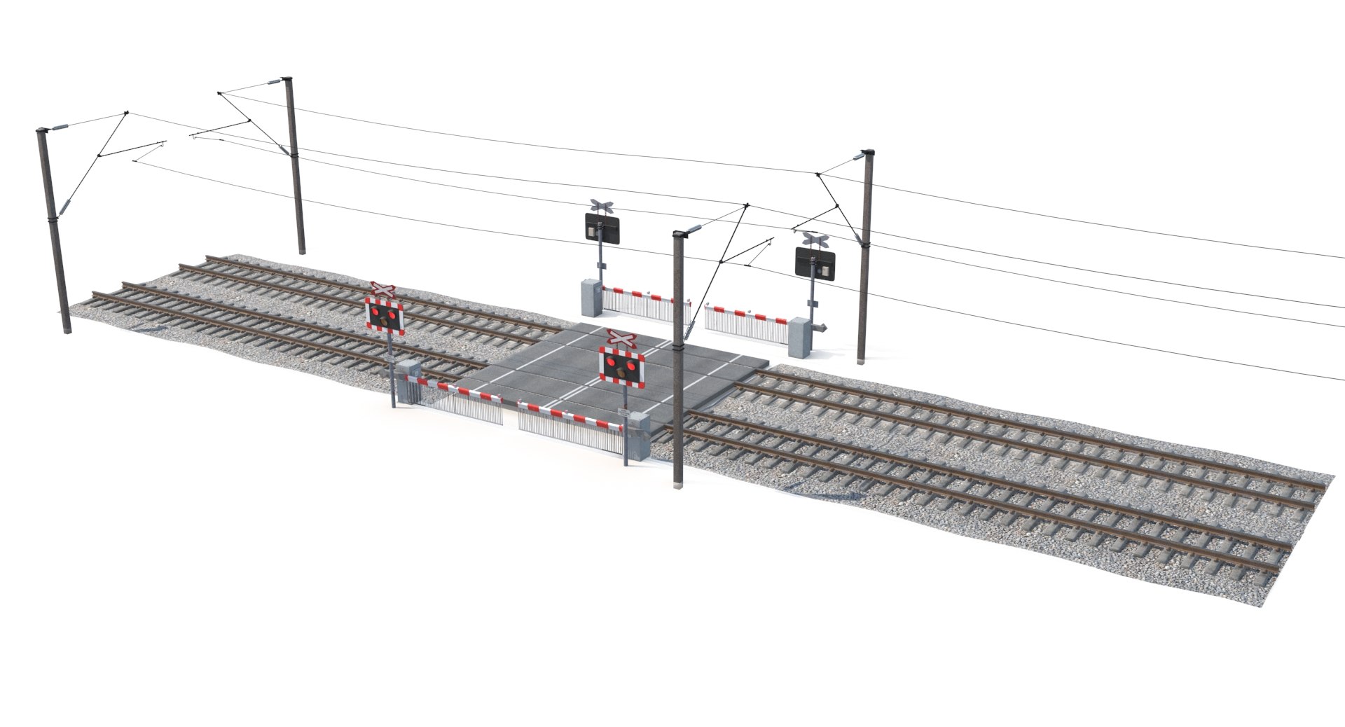 Railroad Track 3D Model - TurboSquid 1421634