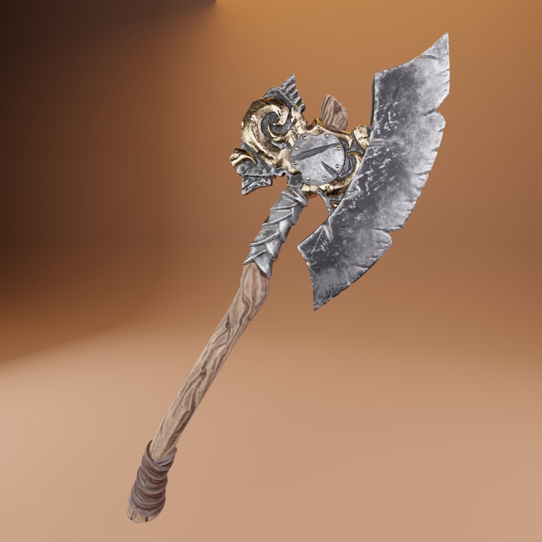 Viking Battle Ax Game Ready Low Poly 3D Model - TurboSquid 1912059
