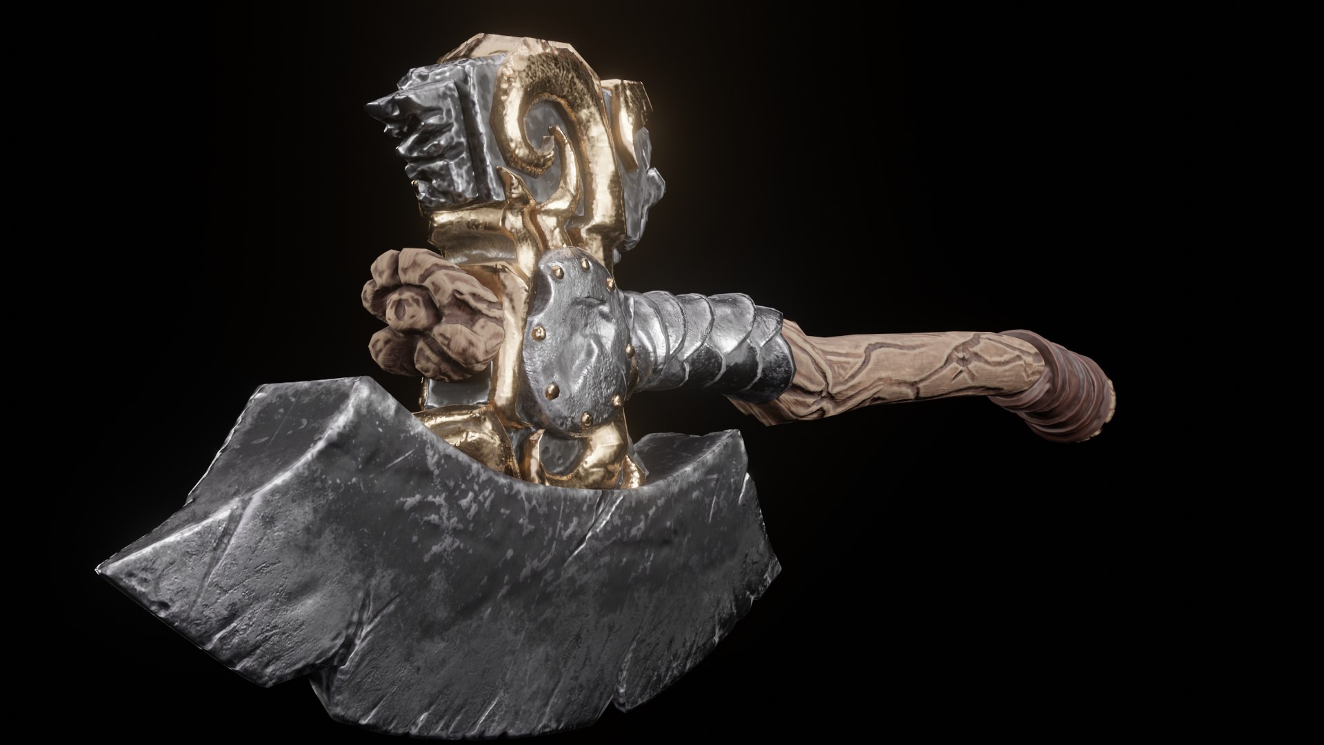 Viking Battle Ax Game Ready Low Poly 3D Model - TurboSquid 1912059