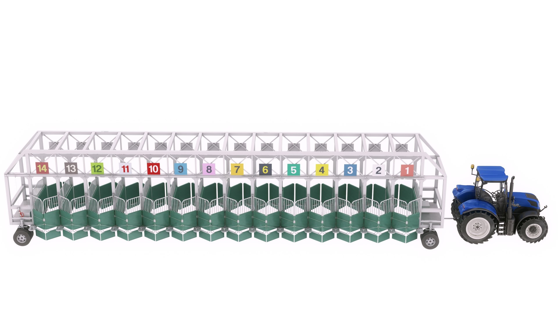 Racing Horses Start Gate And Finish Line Tower Collection 3D Model ...