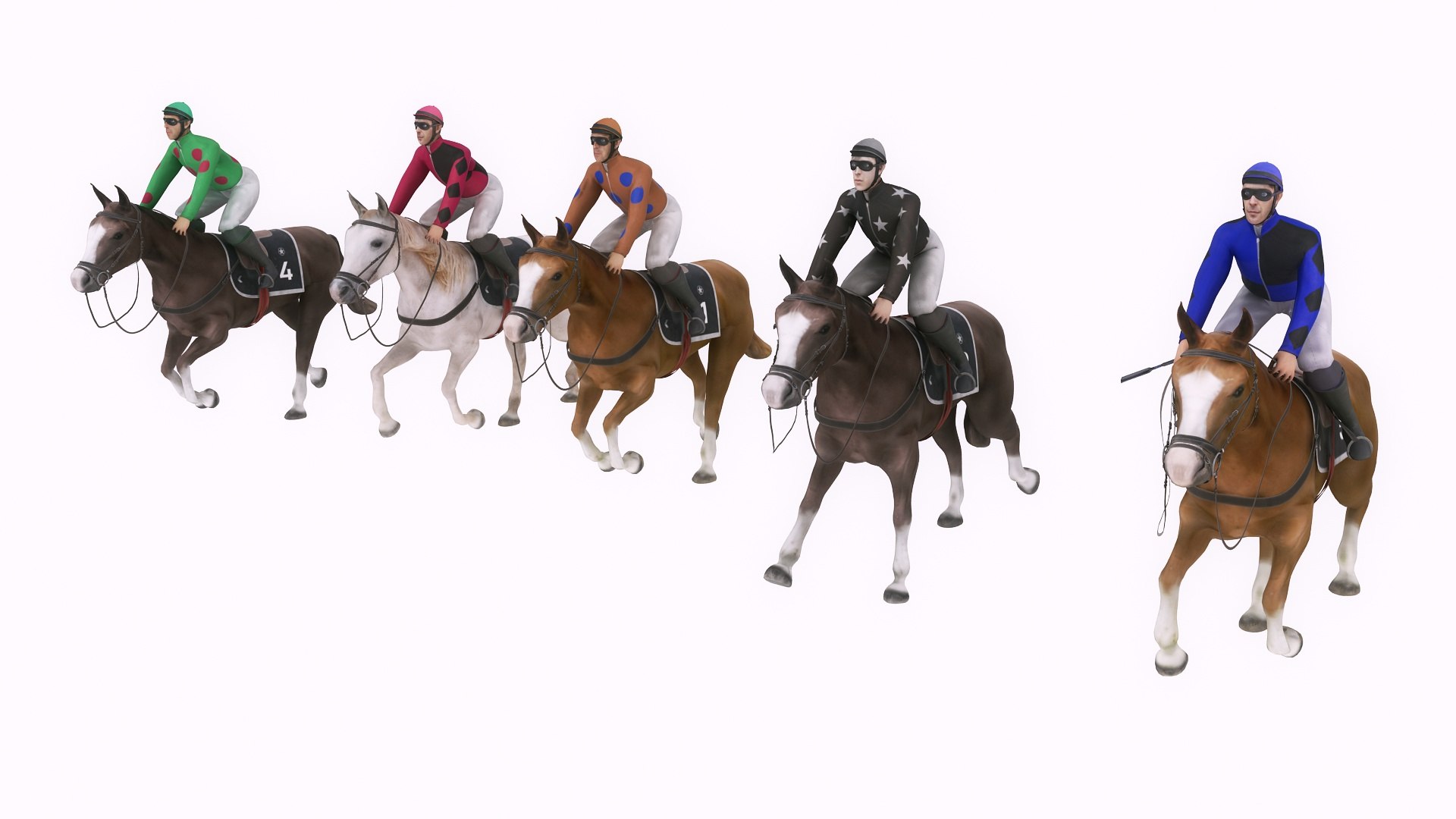 Racing Horses Start Gate And Finish Line Tower Collection 3D Model ...