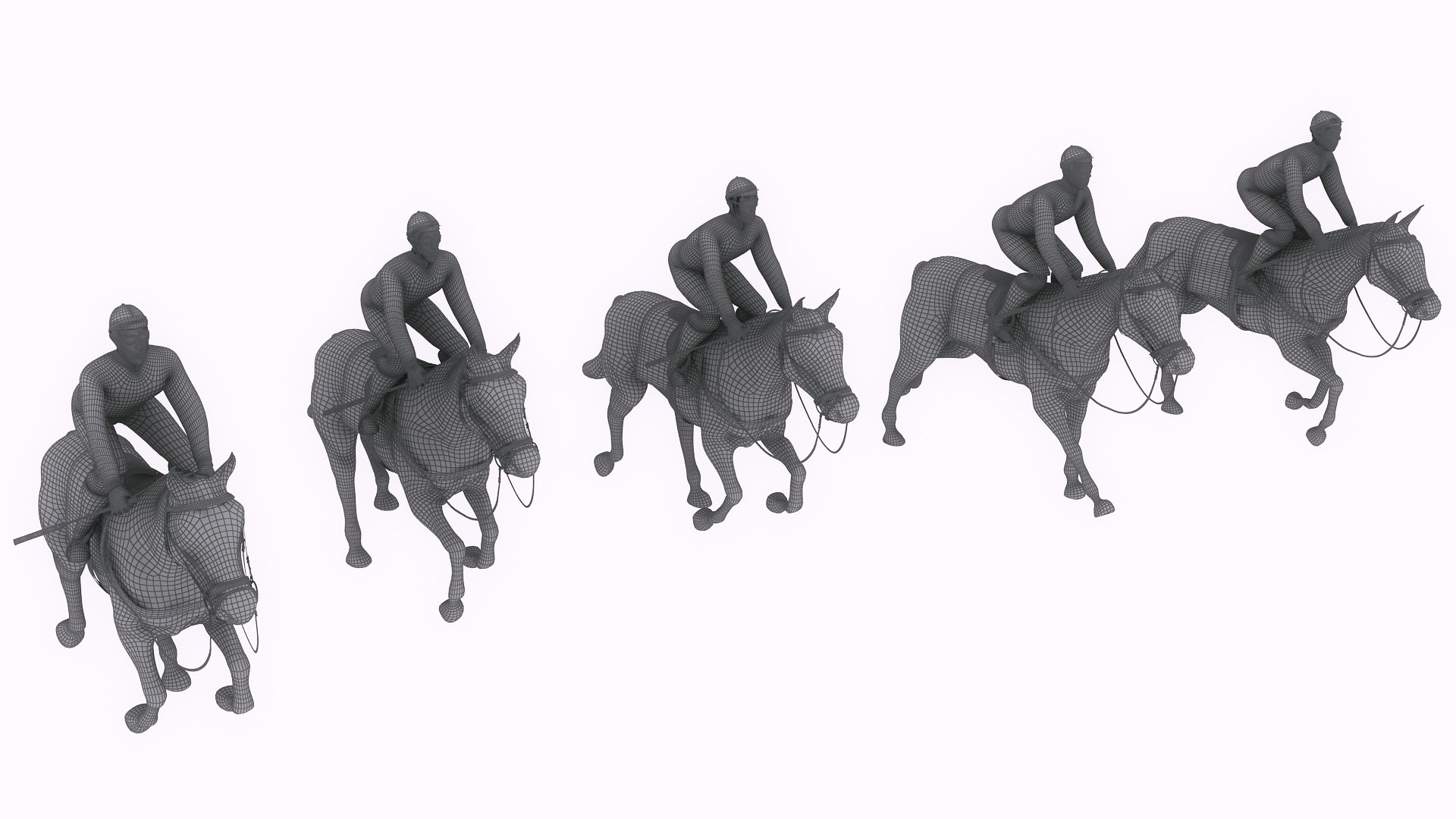 Racing Horses Start Gate And Finish Line Tower Collection 3D Model ...