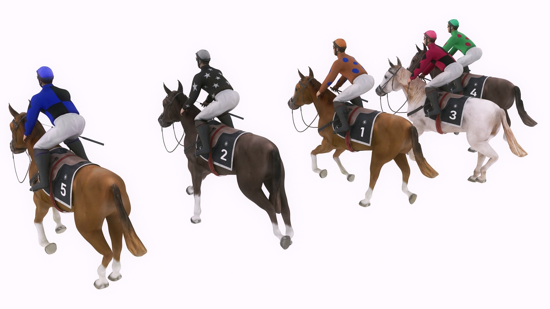 Racing Horses Start Gate And Finish Line Tower Collection 3D Model ...