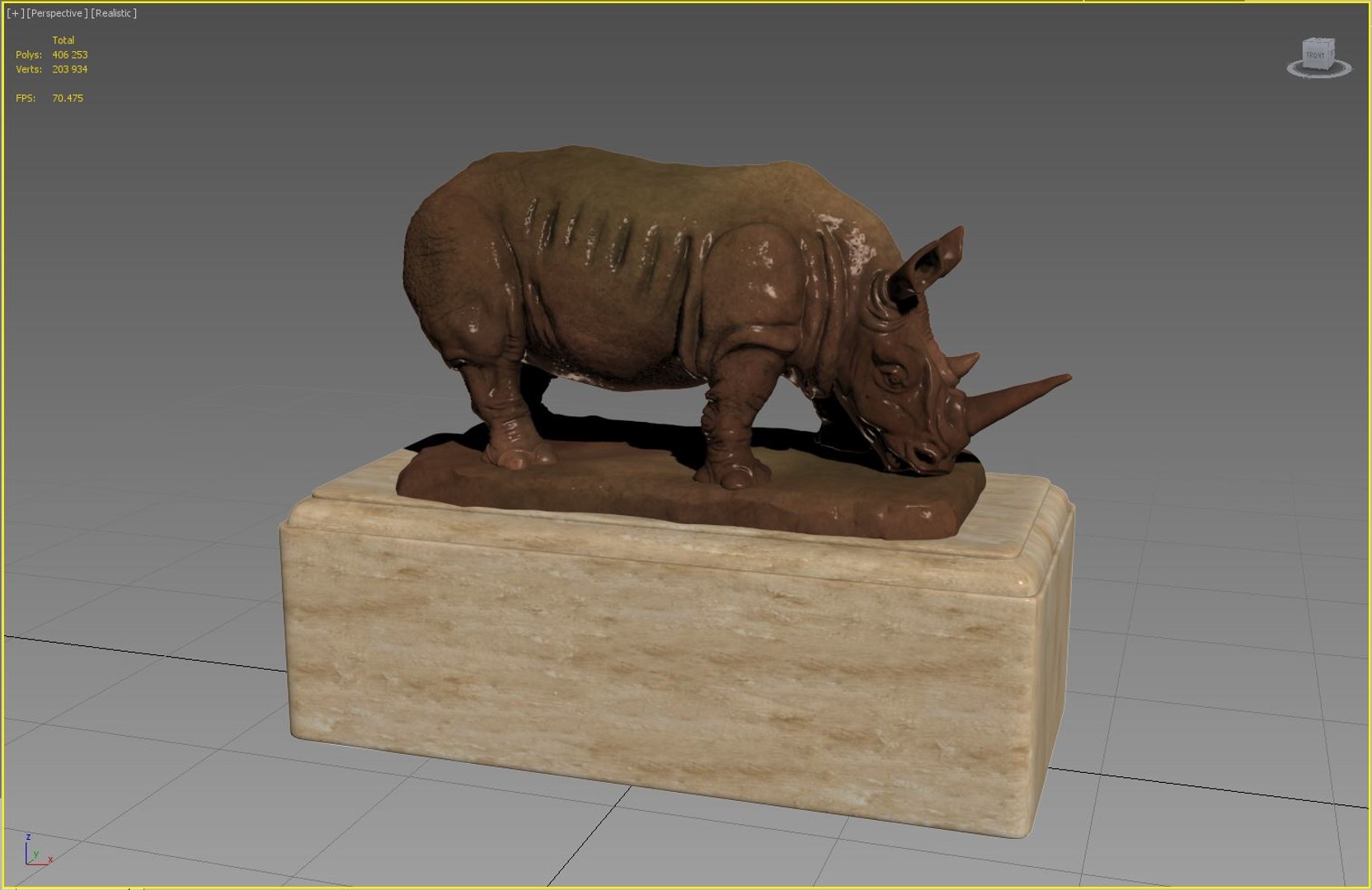 3D Rh Rhino Sculpture Model - TurboSquid 1150294