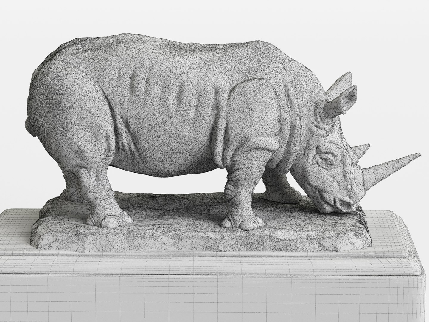 3D Rh Rhino Sculpture Model - TurboSquid 1150294