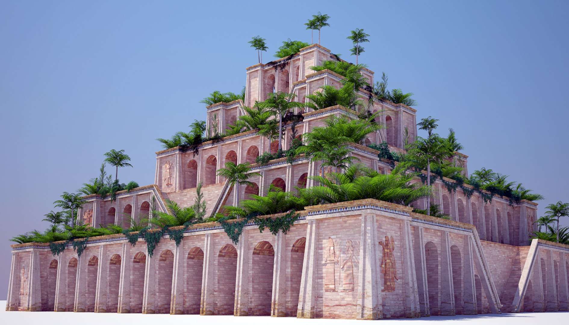 Ancient Hanging Gardens Babylon 3d Max
