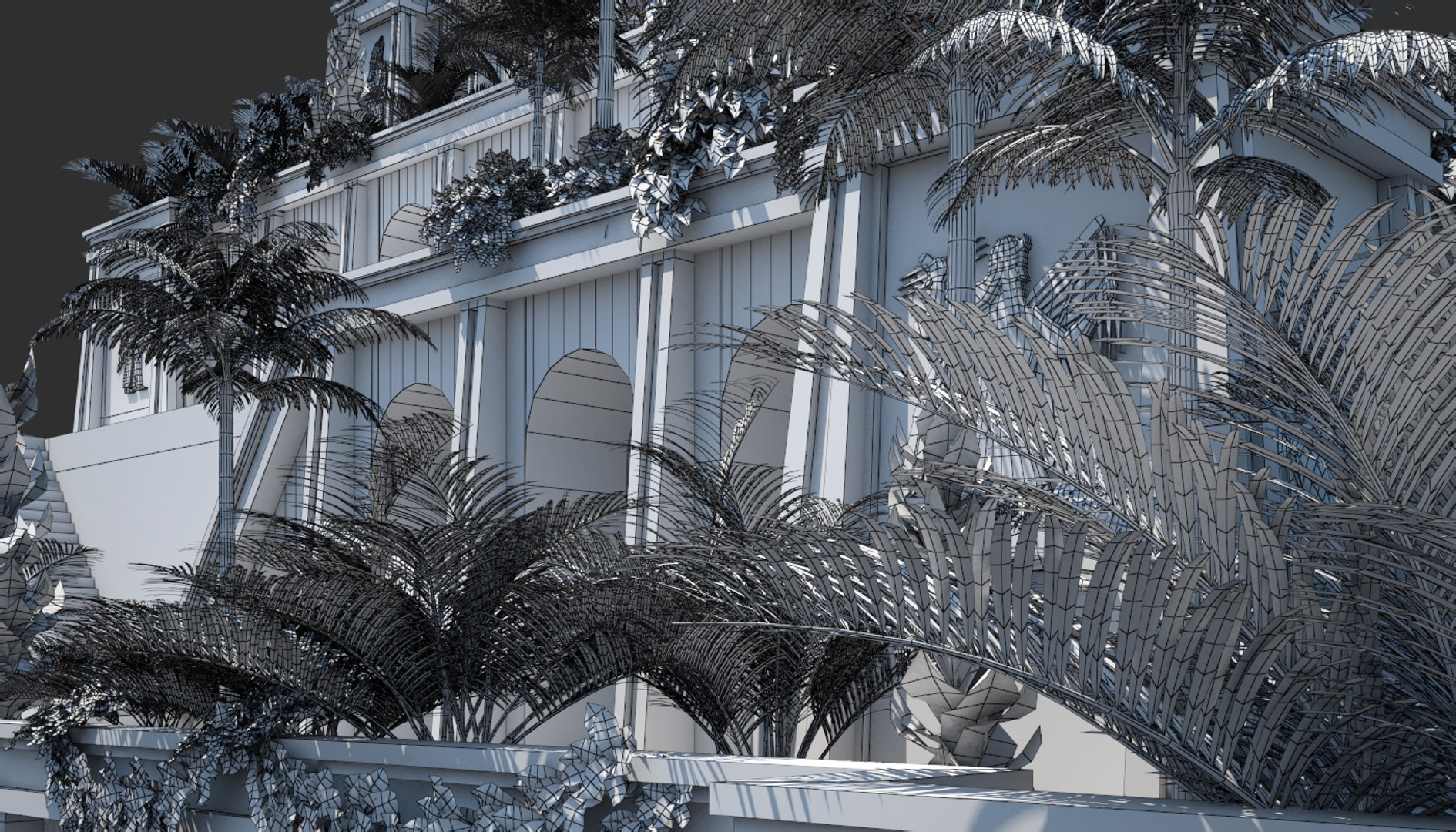 Ancient Hanging Gardens Babylon 3d Max