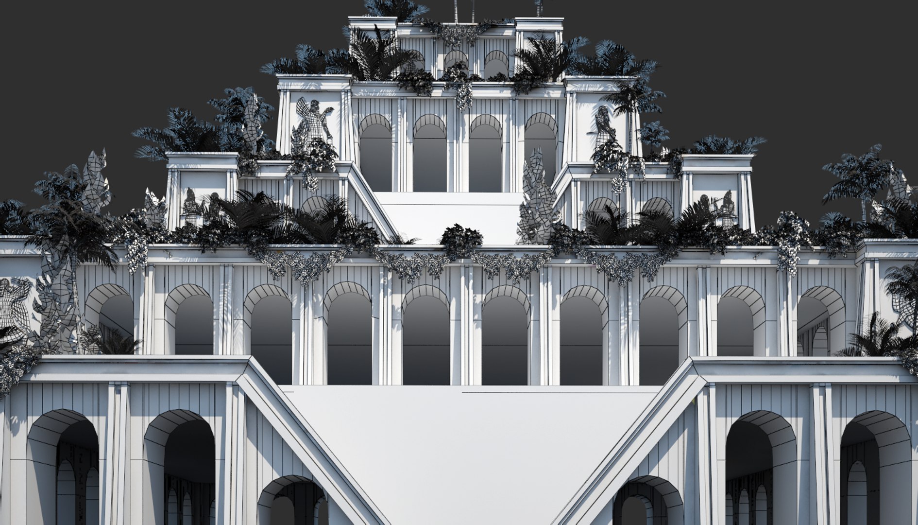 Ancient Hanging Gardens Babylon 3d Max