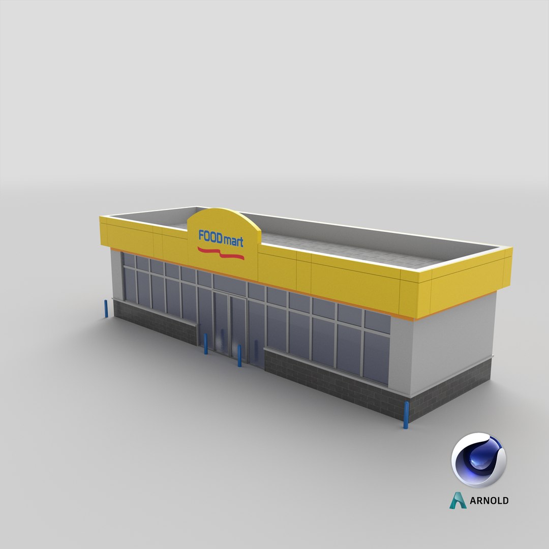 3D Food Mart Building Model - TurboSquid 2038067