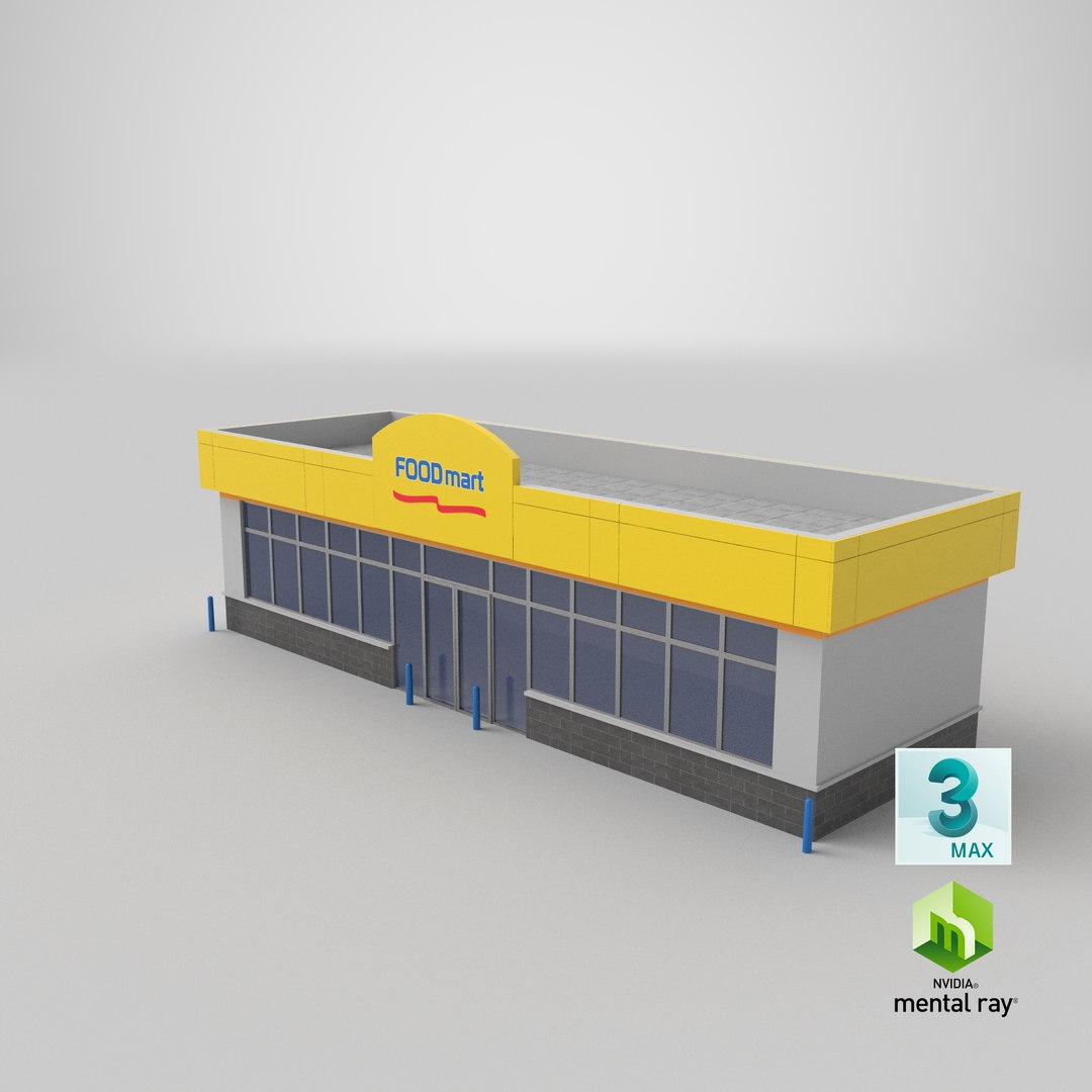 3D Food Mart Building model - TurboSquid 2038067