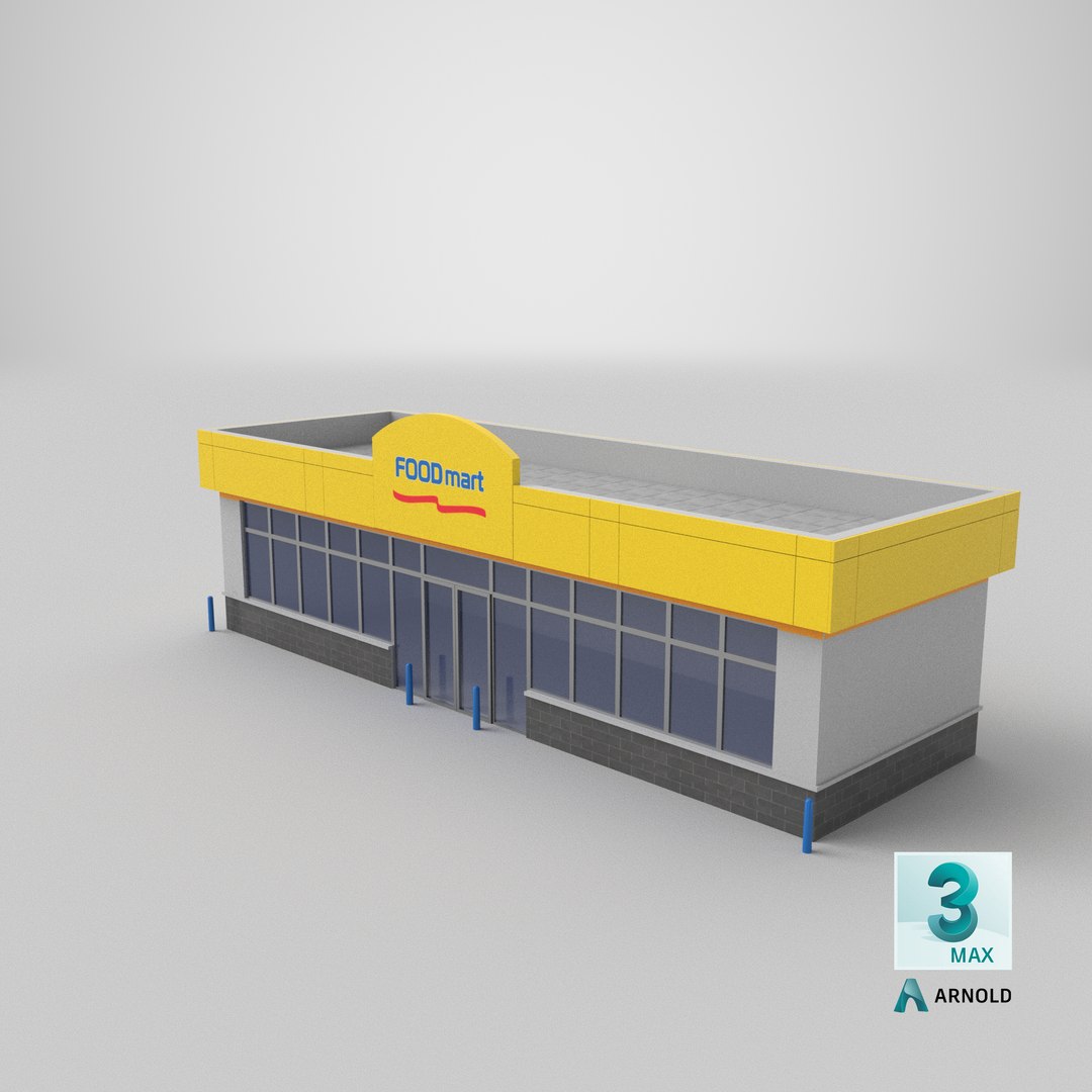 3D Food Mart Building model - TurboSquid 2038067