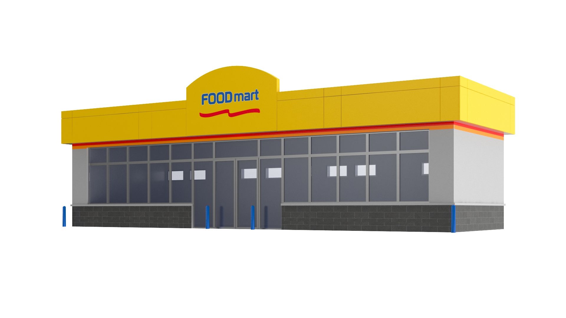 3D Food Mart Building Model - TurboSquid 2038067