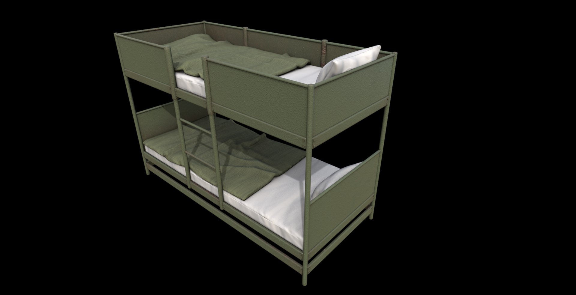 Military Bunk Bed 01 Model - TurboSquid 2263135