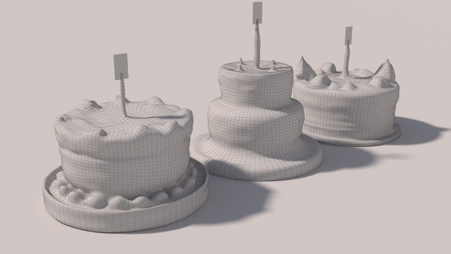 3 Birthday Cakes Model - TurboSquid 2329504