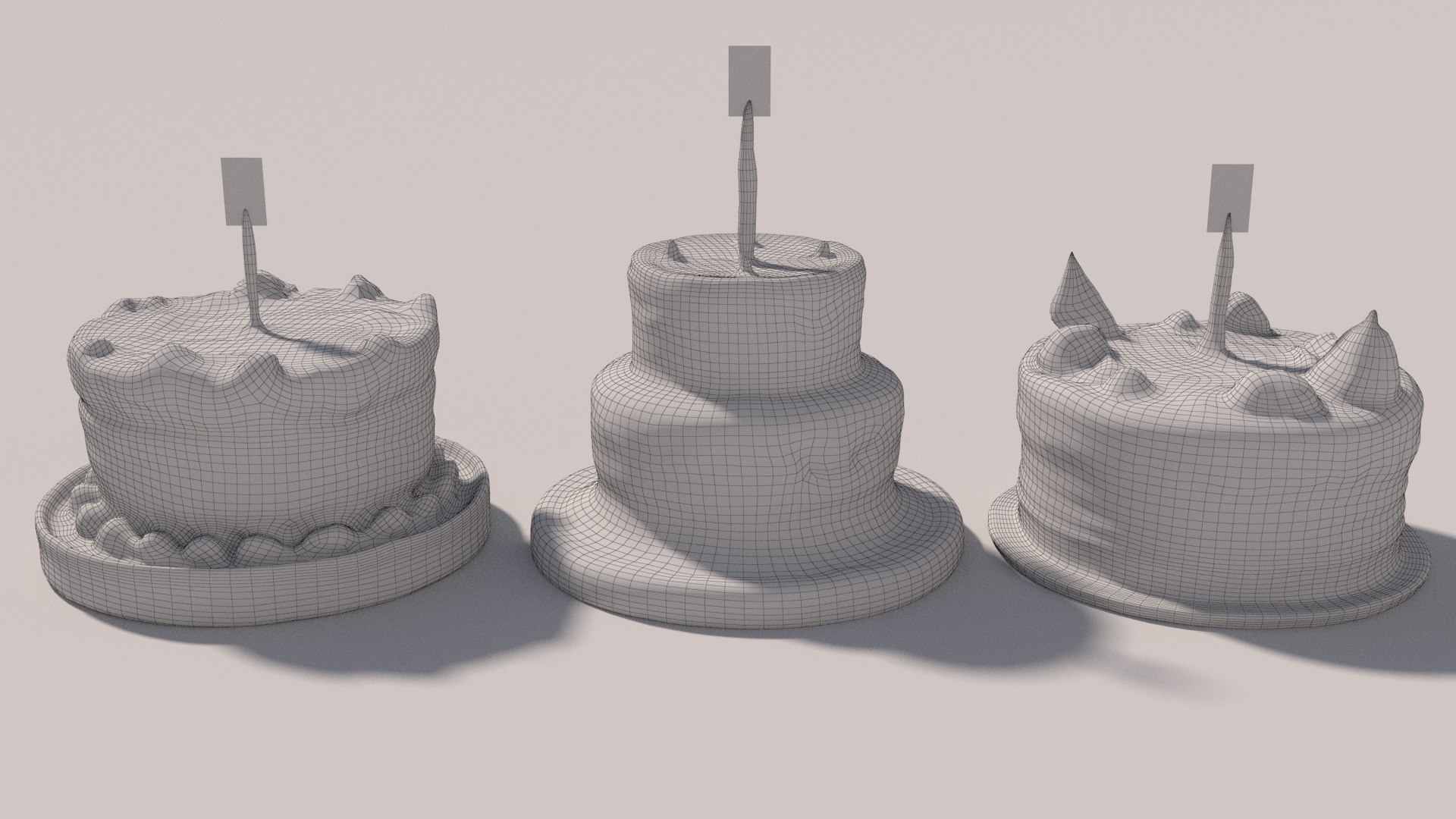 3 Birthday Cakes Model - TurboSquid 2329504