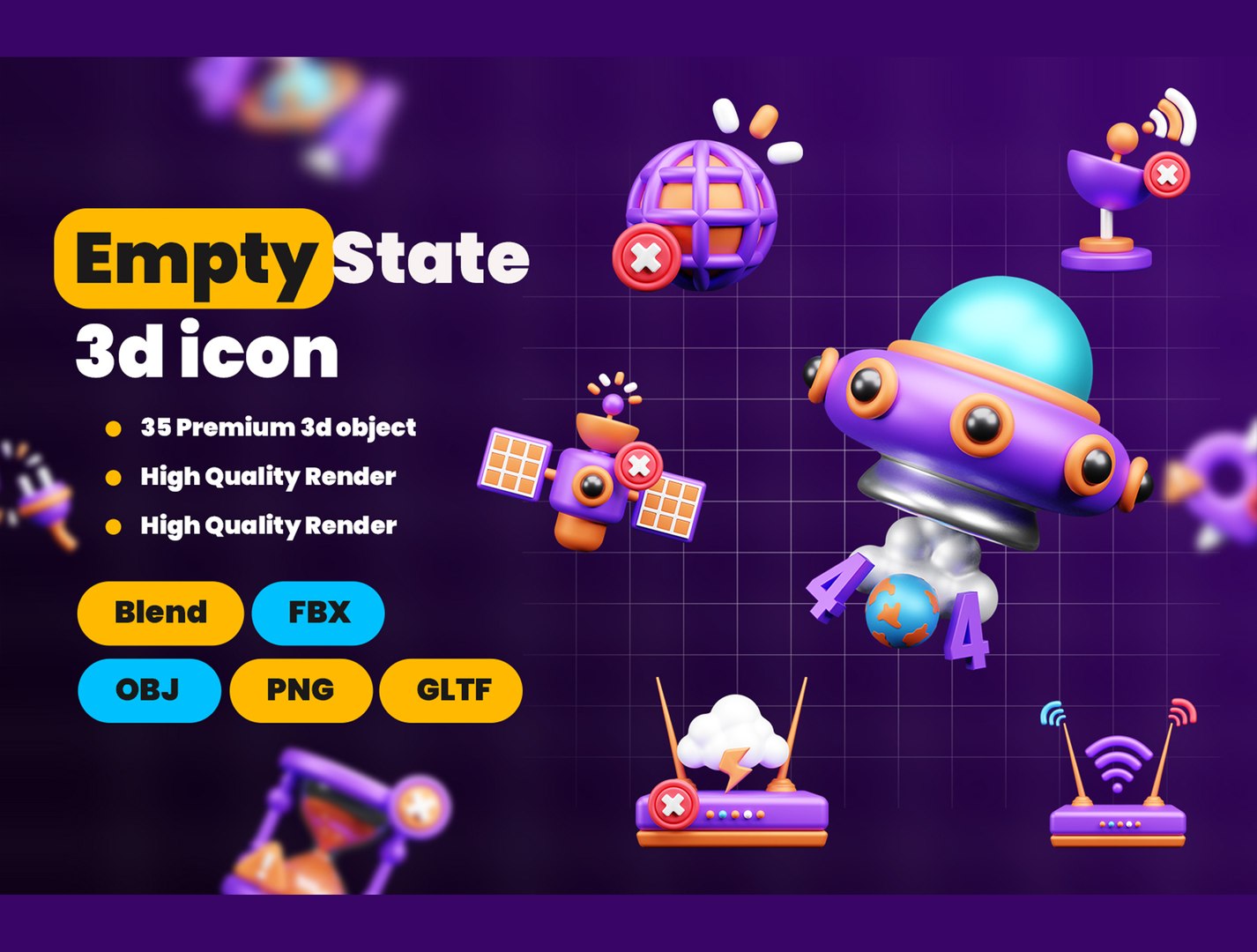 3D Empty State 3d Ui Icon Pack - TurboSquid 2249794