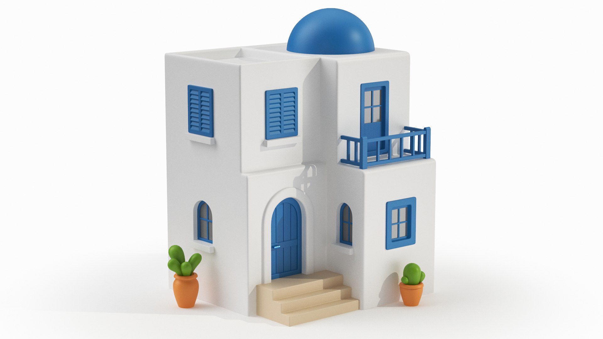 Greek Cartoonish House Low Poly 3D Model 3D Model - TurboSquid 2495819
