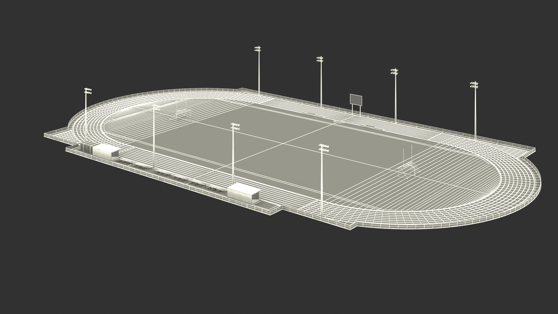 Athletic Running Track Stadium With Tribunes Model - TurboSquid 2299570