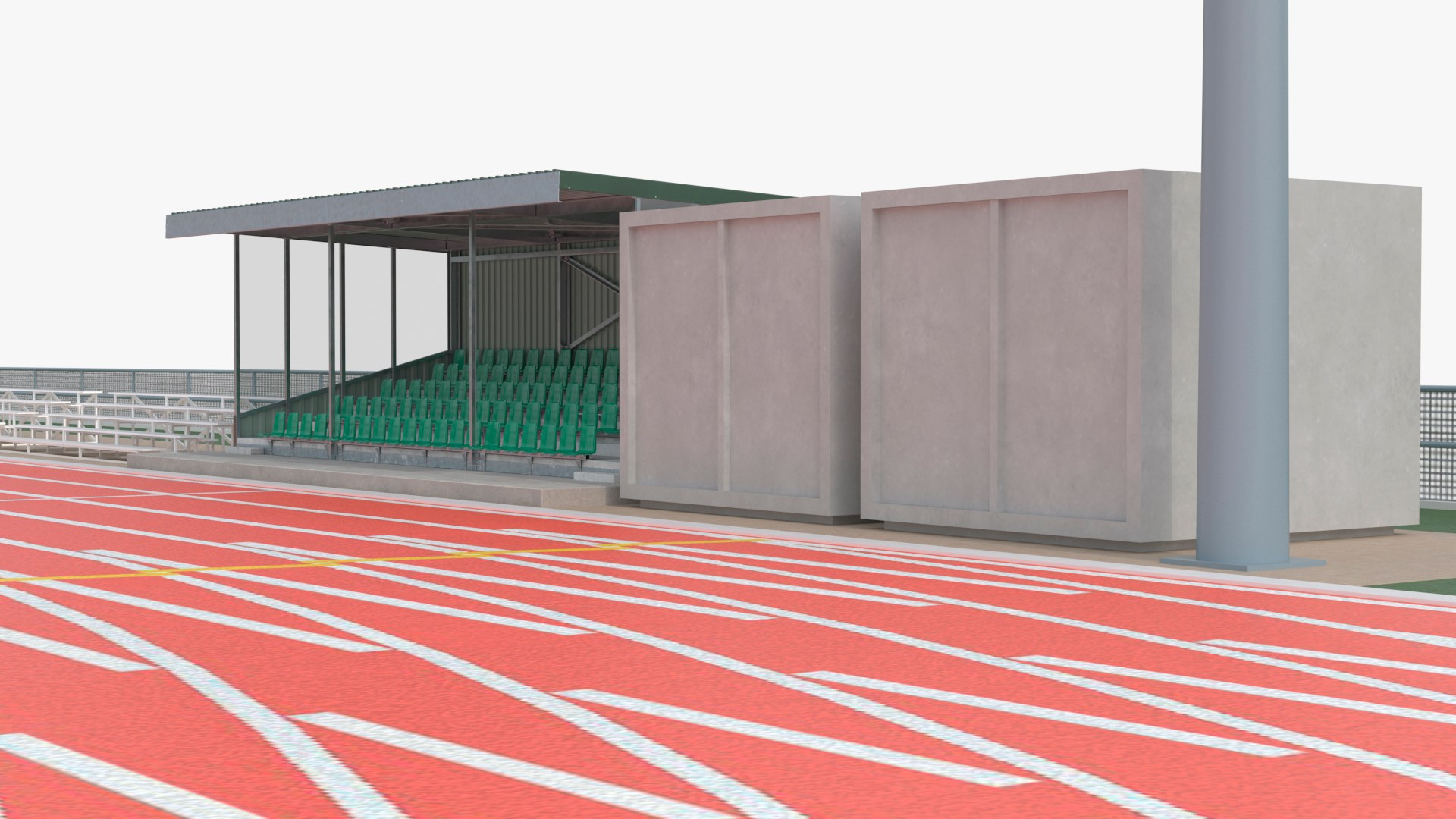 Athletic Running Track Stadium With Tribunes Model - TurboSquid 2299570