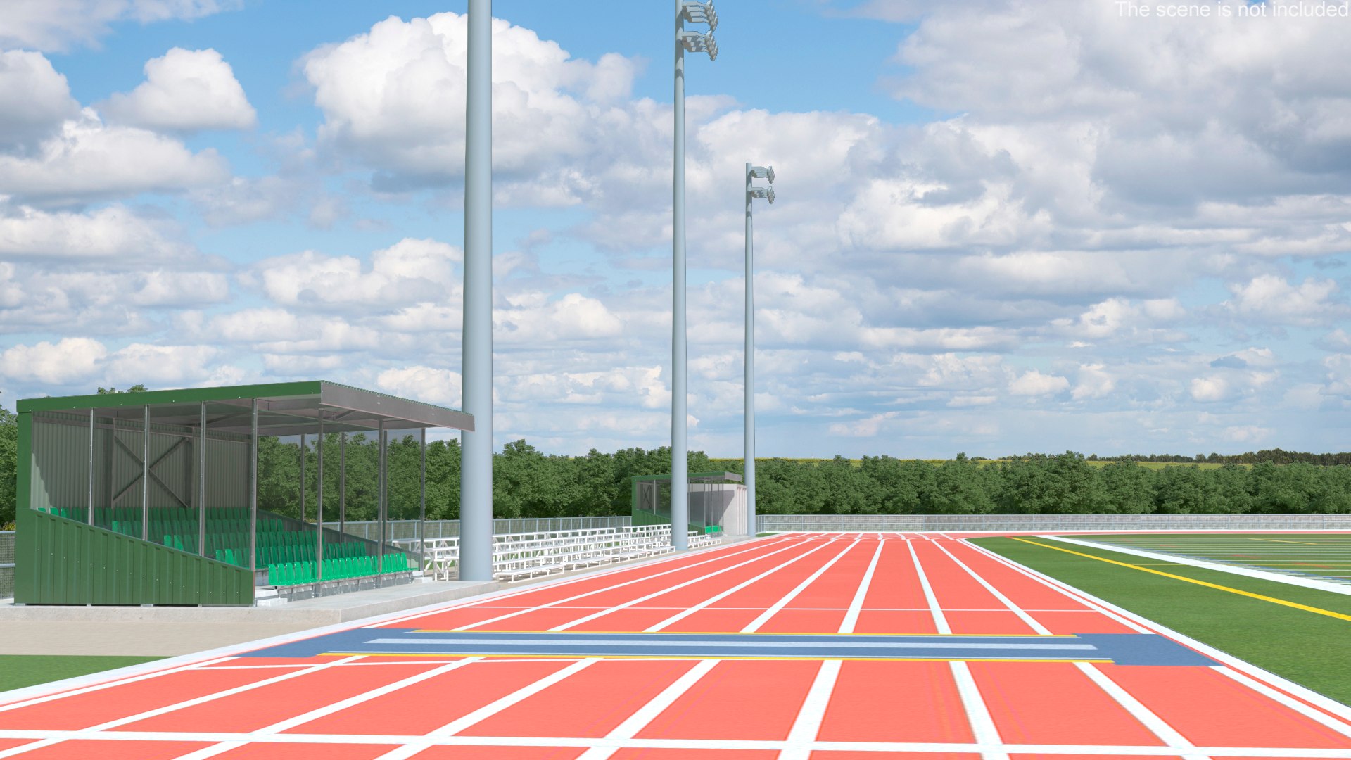 Athletic Running Track Stadium With Tribunes Model - TurboSquid 2299570