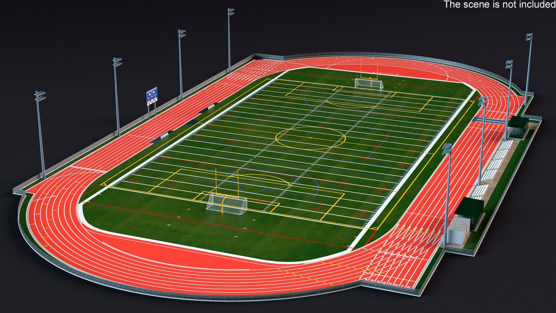 Athletic Running Track Stadium With Tribunes Model - TurboSquid 2299570
