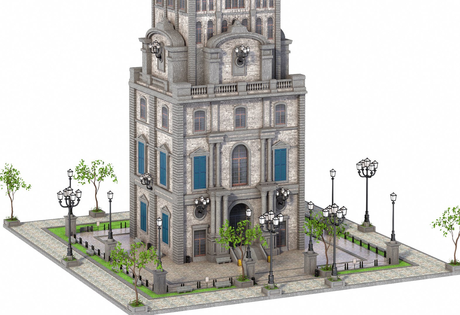 3D Old Skyscraper Sky Model - TurboSquid 1223942