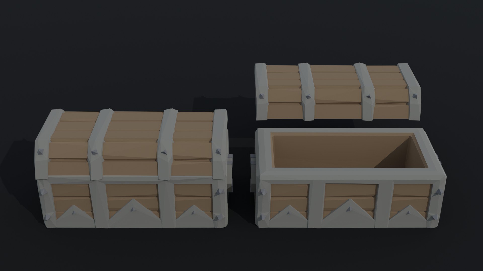 Low-poly Cartoon Fantasy Chests Polygonal Style 3D - TurboSquid 2202746