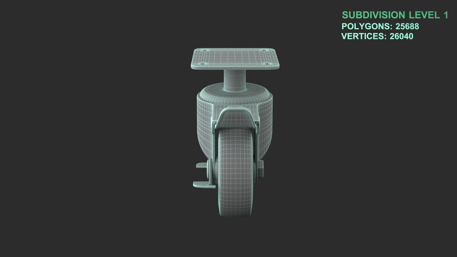 3D Swivel Plate Caster Wheel Model - TurboSquid 2315098