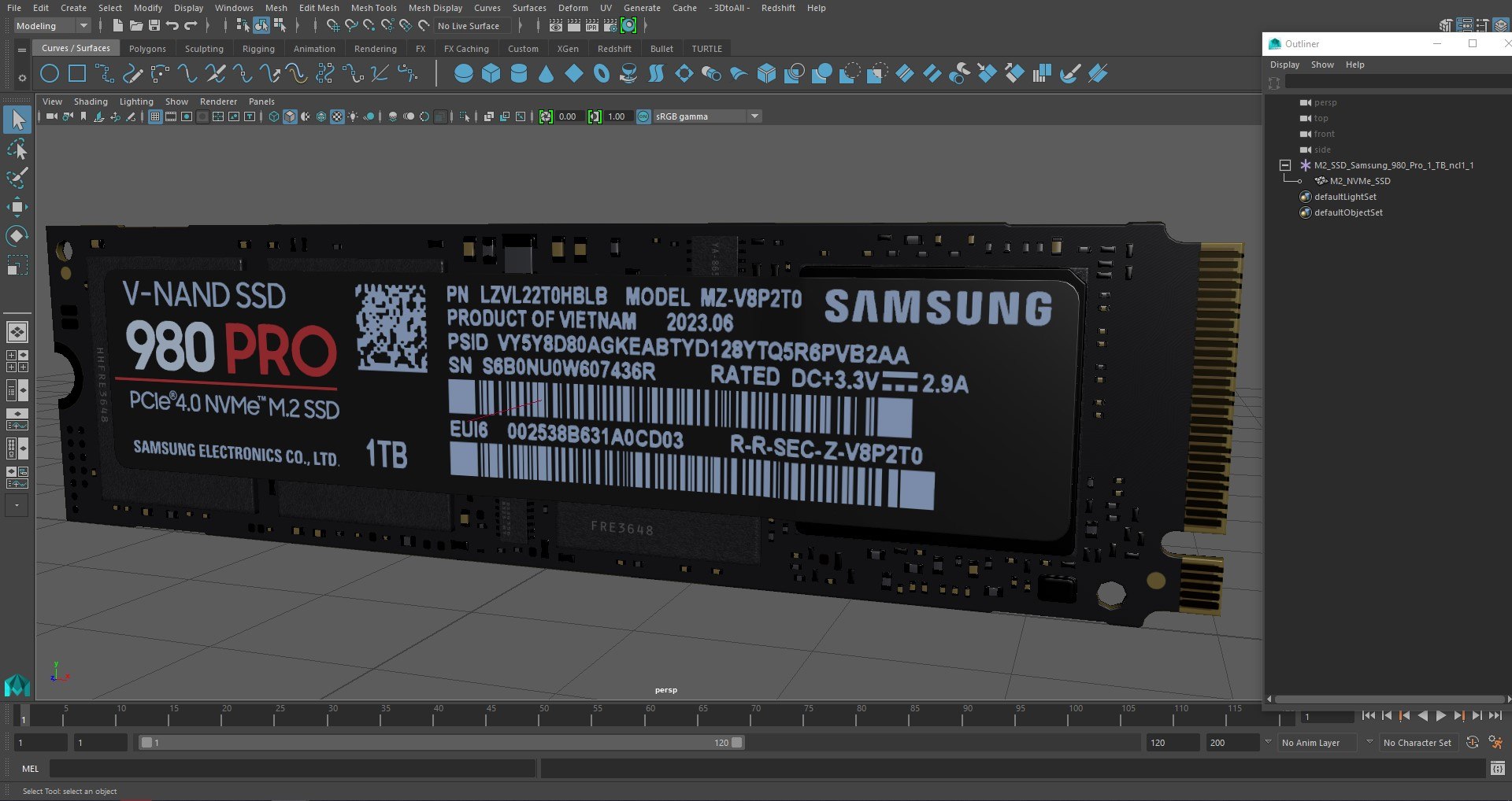 3D M2 SSD Samsung 980 Pro 1 TB Model - TurboSquid 2146156