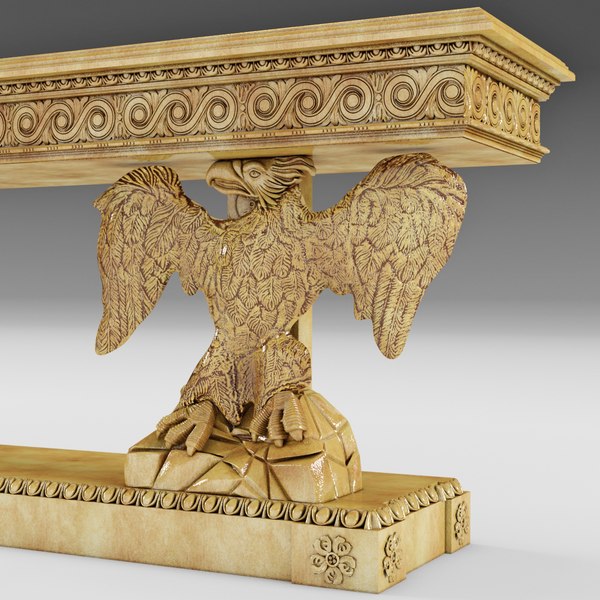 3d model gilded federal eagle consol