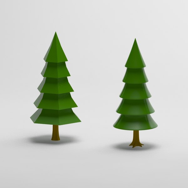 cartoon conifer tree obj