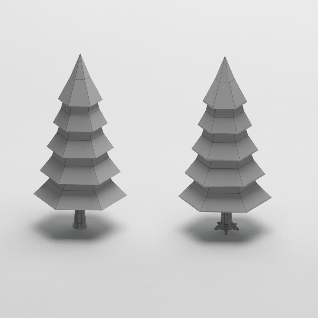 Cartoon Conifer Tree Obj