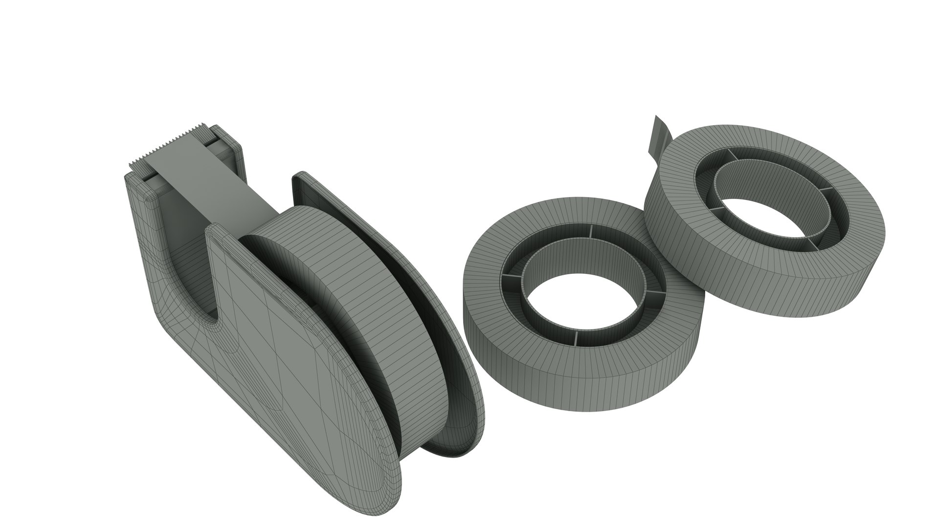 Small Tape Cutter With Tapes 02 3D Model - TurboSquid 2221623