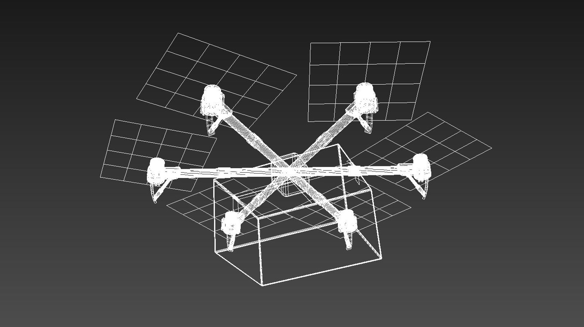 Carton Box Drone 3d 3ds