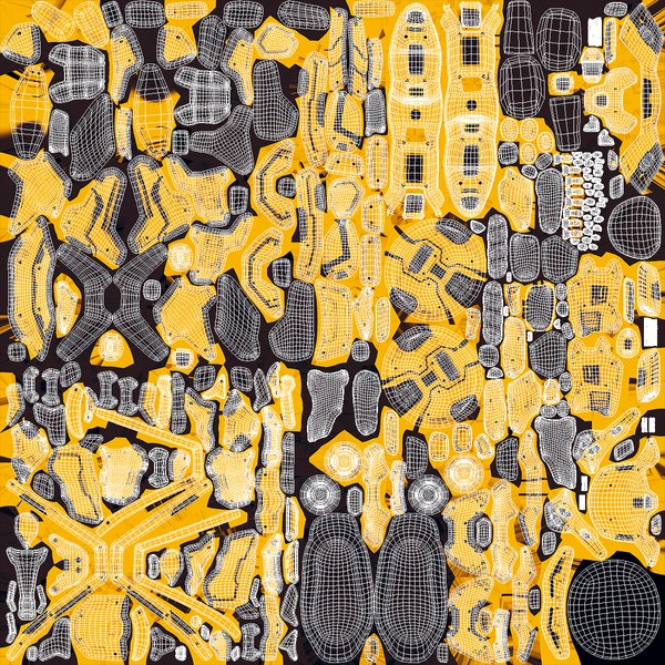 마야를 위한 미래형 장갑 사이보그 노란색 장비 3D 모델 - TurboSquid 2270647