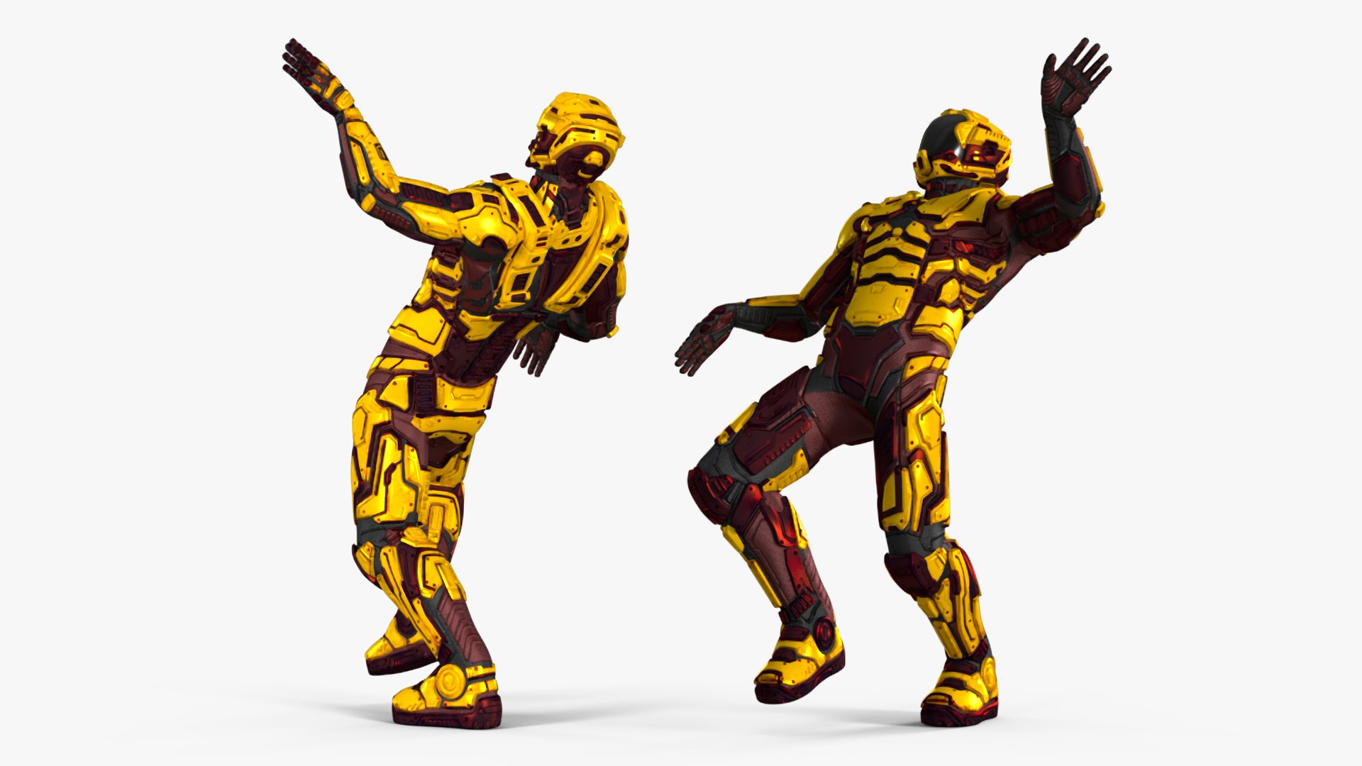 Futuristic Armored Cyborg Yellow Rigged For Maya 3D Model - TurboSquid ...