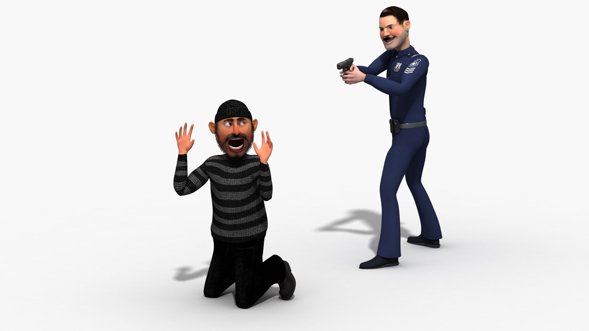 3D Police And Burglar Model - TurboSquid 2010804